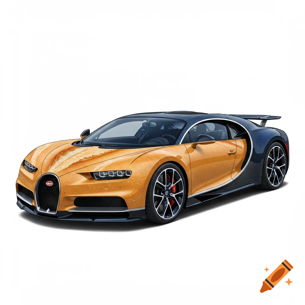 Realistic Lego Bugatti car with Lego box in the back on Craiyon