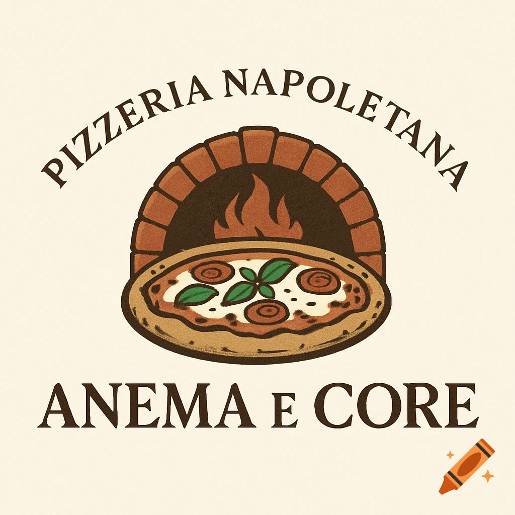 Logo for Maple Oven Pizza shop featuring a pizza in a brick oven with ...