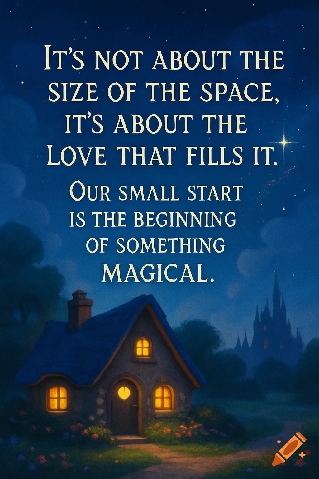 Disney-inspired poster with inspirational quote on Craiyon