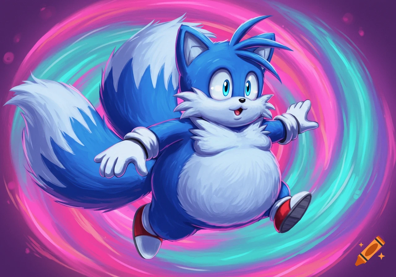 Tails from Sonic wears a graduation gown and holds diplomas. on Craiyon