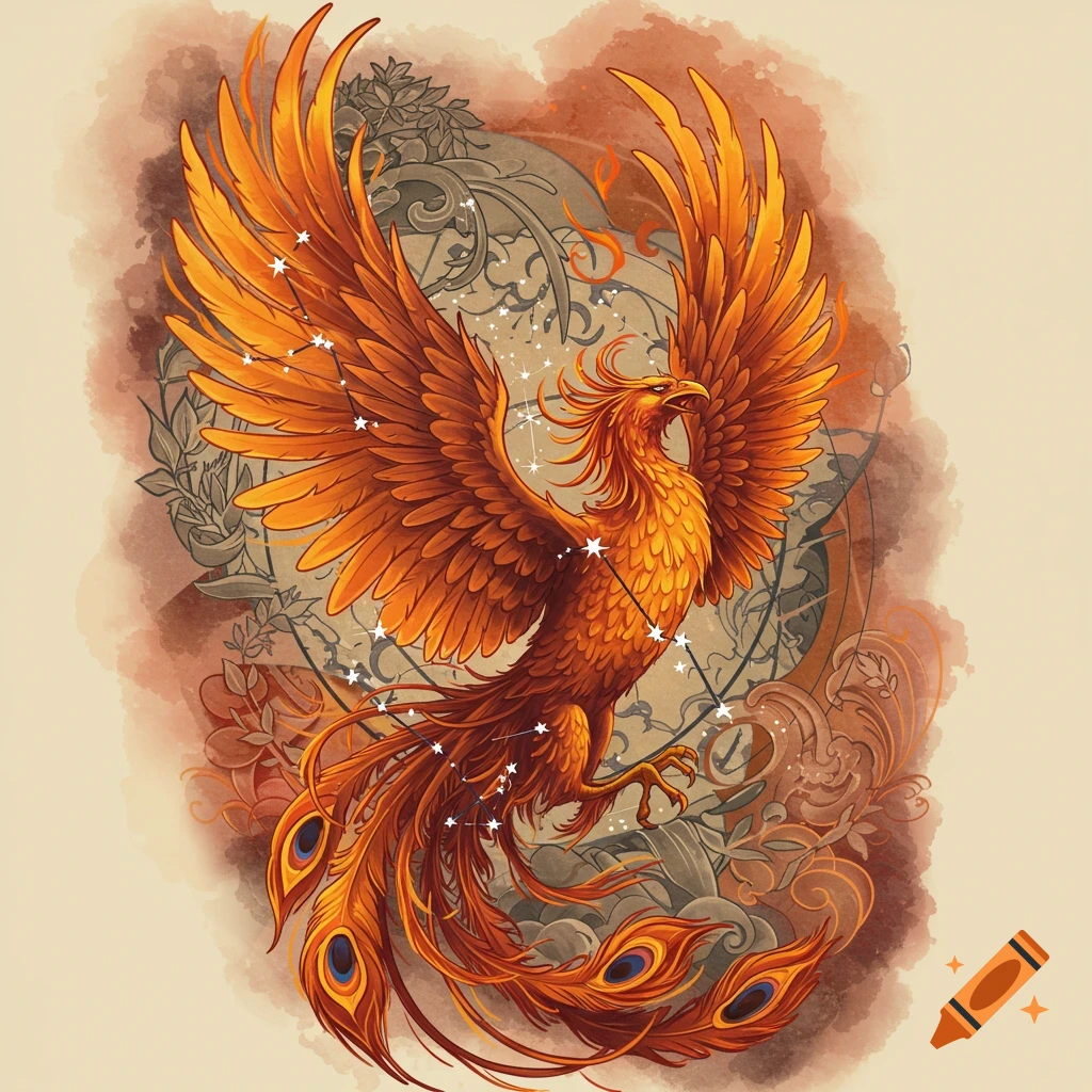 Tribal Phoenix Drawing