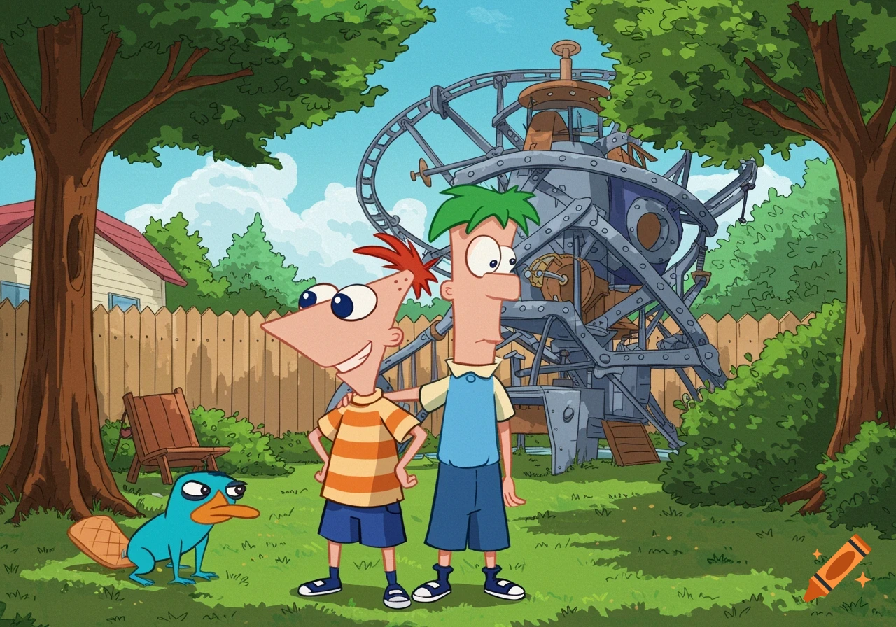 Phineas and Ferb images created on Craiyon