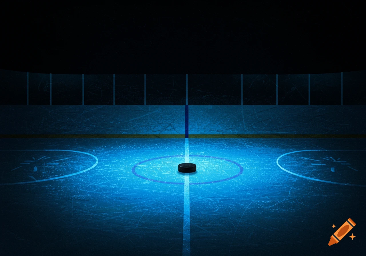 Hockey rink on black background on Craiyon