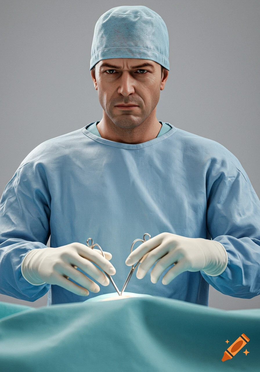 Surgeon performing surgery in an operating room on Craiyon