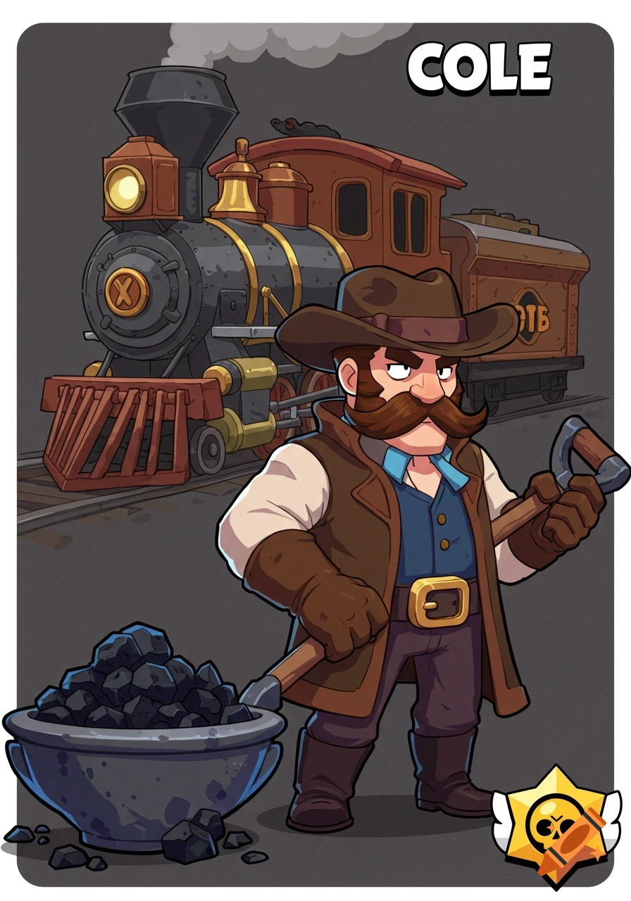 Cole, a Brawl Stars brawler, 19th-century Western American steam train ...