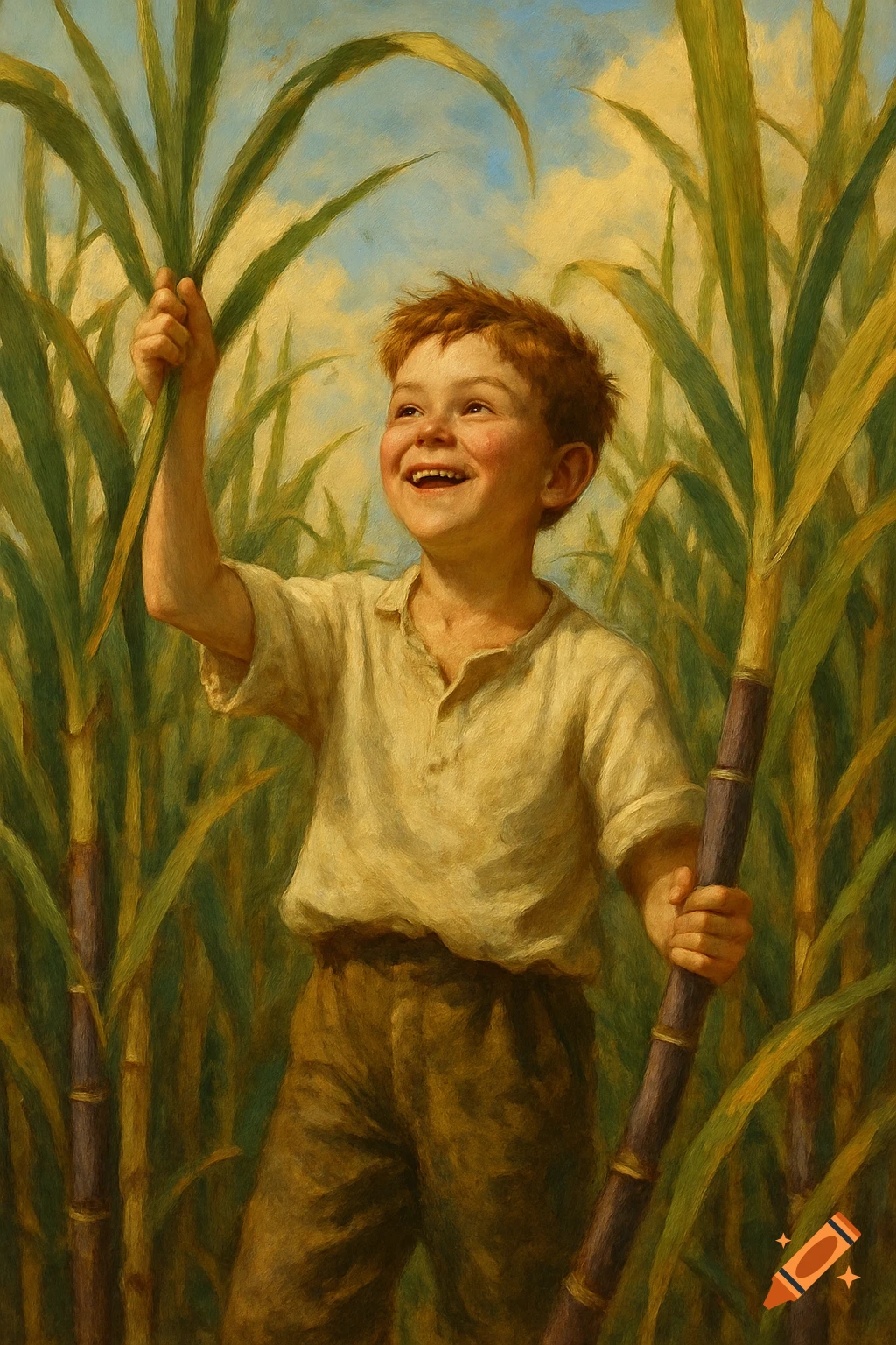 Boy in Raising Cane's restaurant on Craiyon