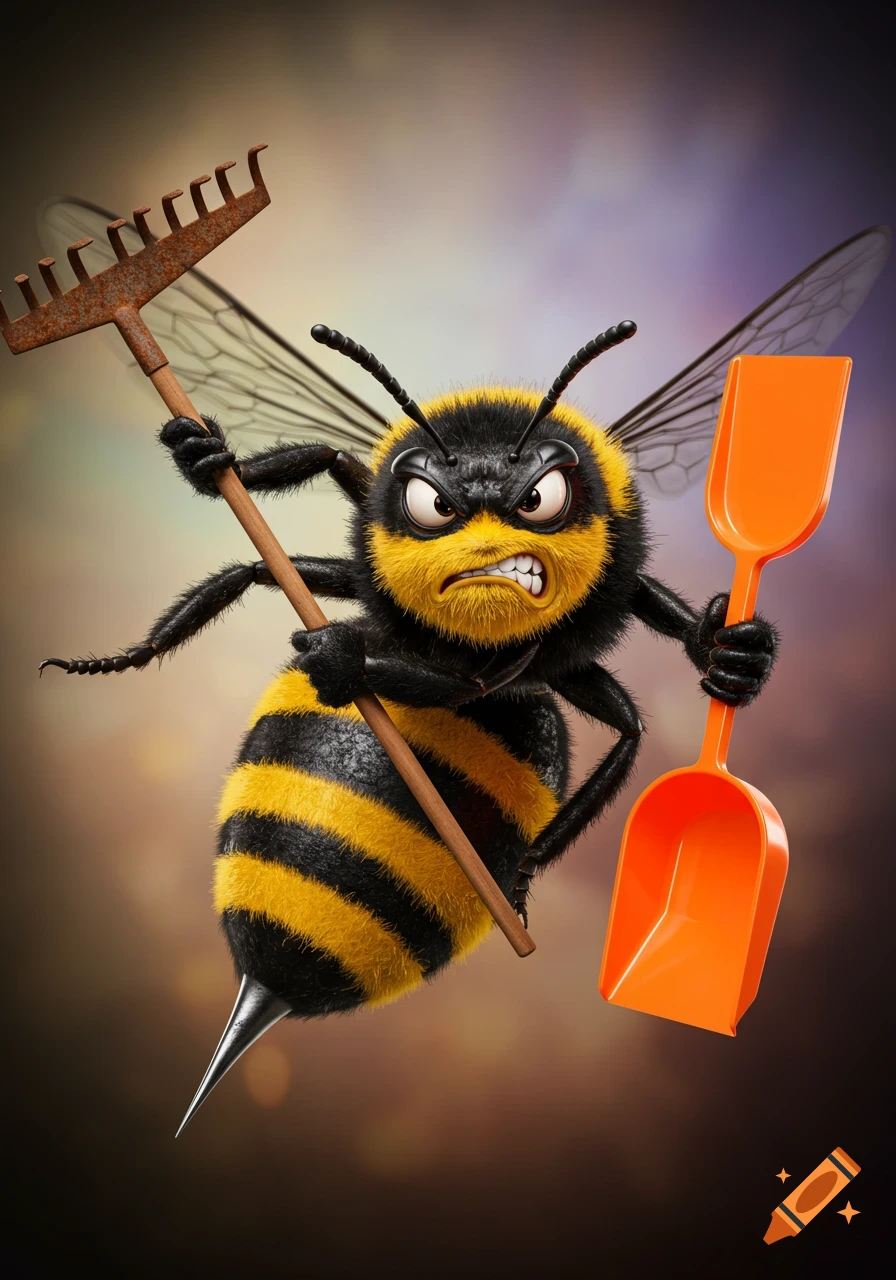 Angry Honey Bee Cartoon