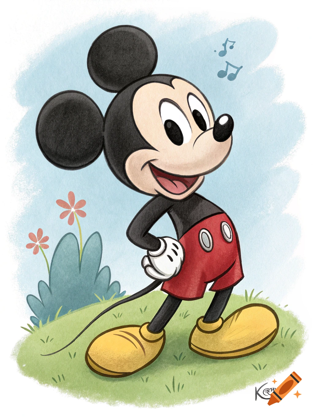 Toadette comforts a crying Mickey Mouse with a hug, saying "It's okay ...