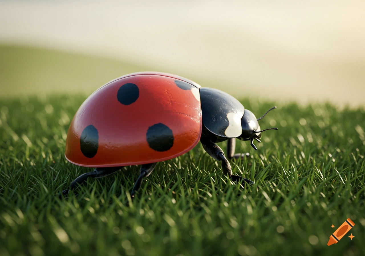 Giant ladybug photo on Craiyon
