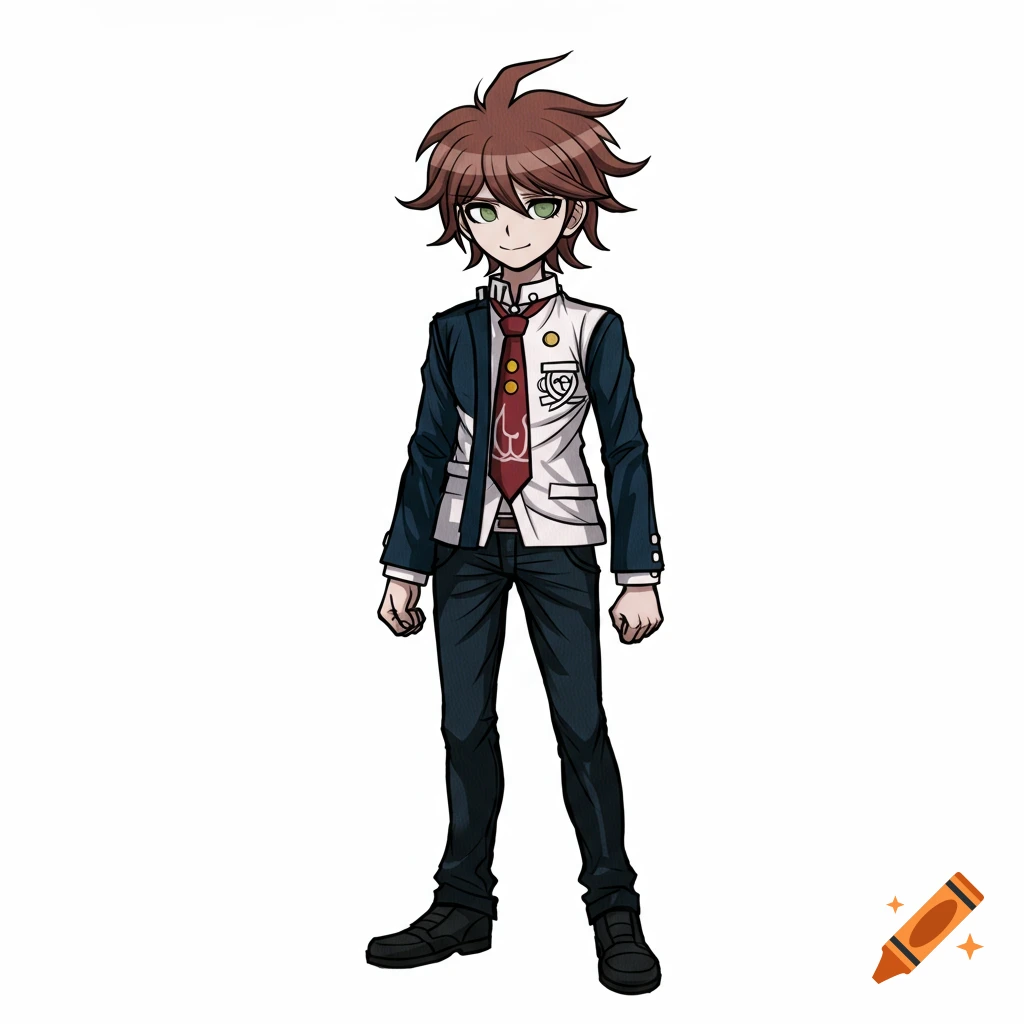 An anime character in a school uniform in the Danganronpa sprite ...
