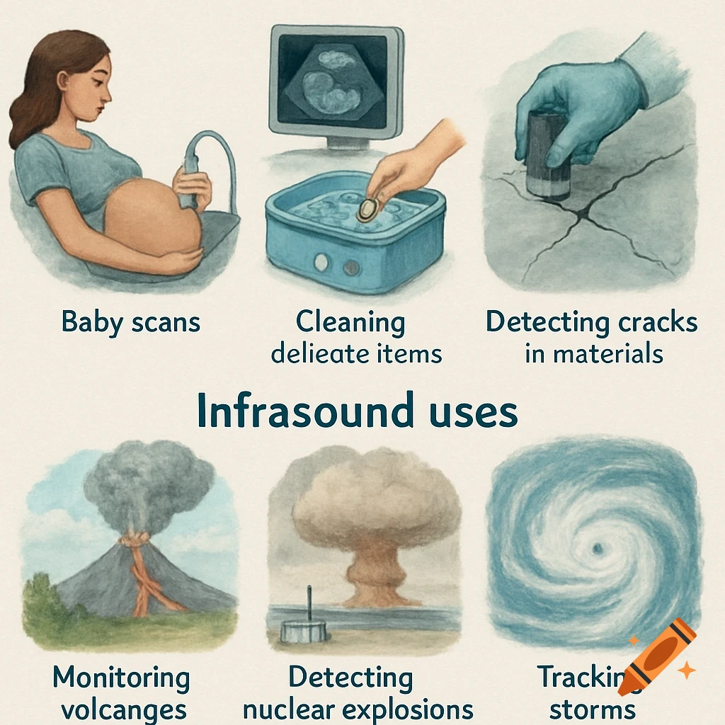 Ultrasound and infrasound uses on Craiyon