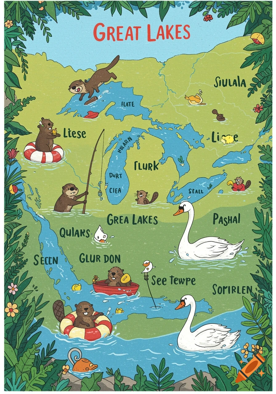 Hand-painted map of the English Lake District with labeled mountains ...