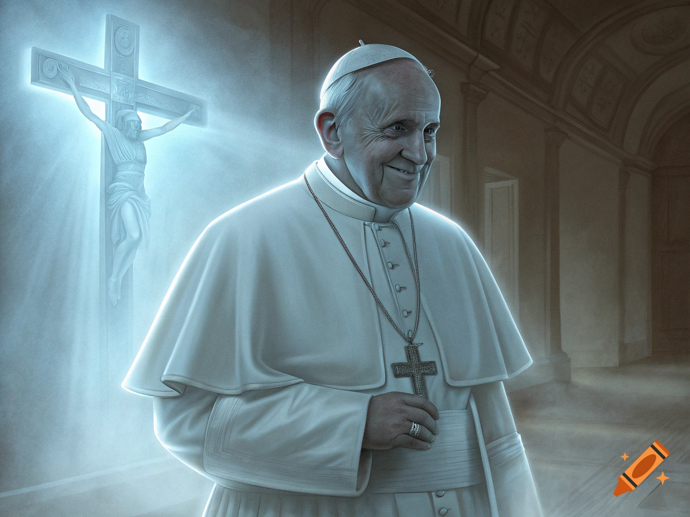 Illustration of Muhammad Ali facing the Pope in a boxing ring, both in ...