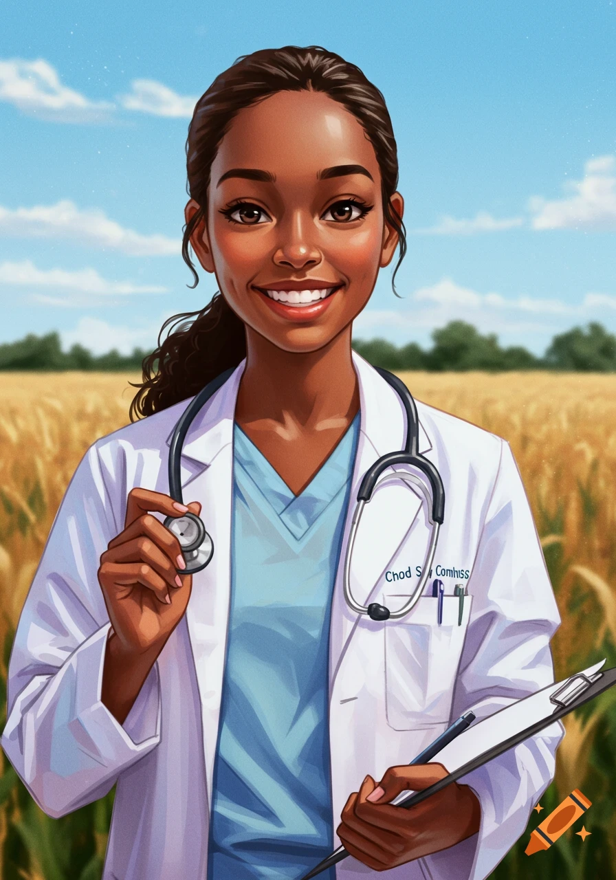 Woman doctor with a stethoscope and jewelry. on Craiyon