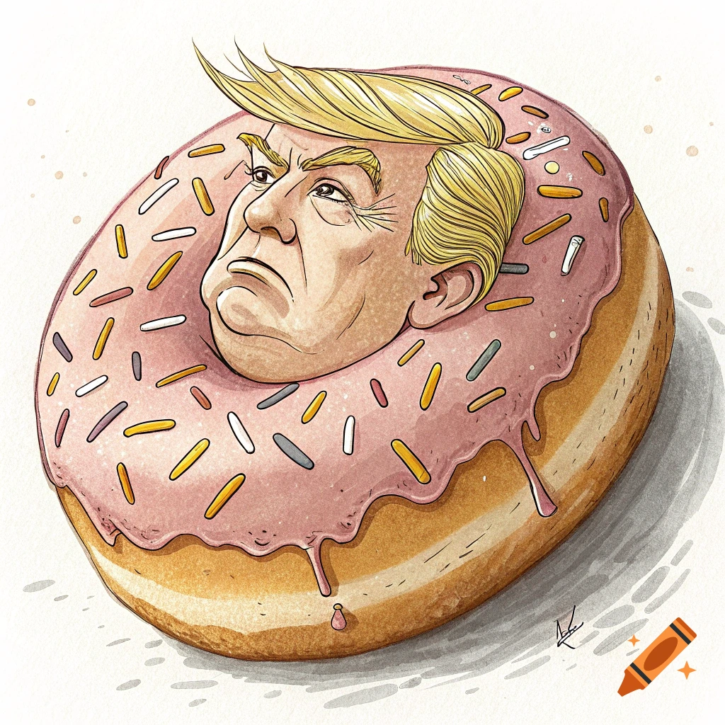 Illustration of a taco with a caricature of Donald Trump's head ...