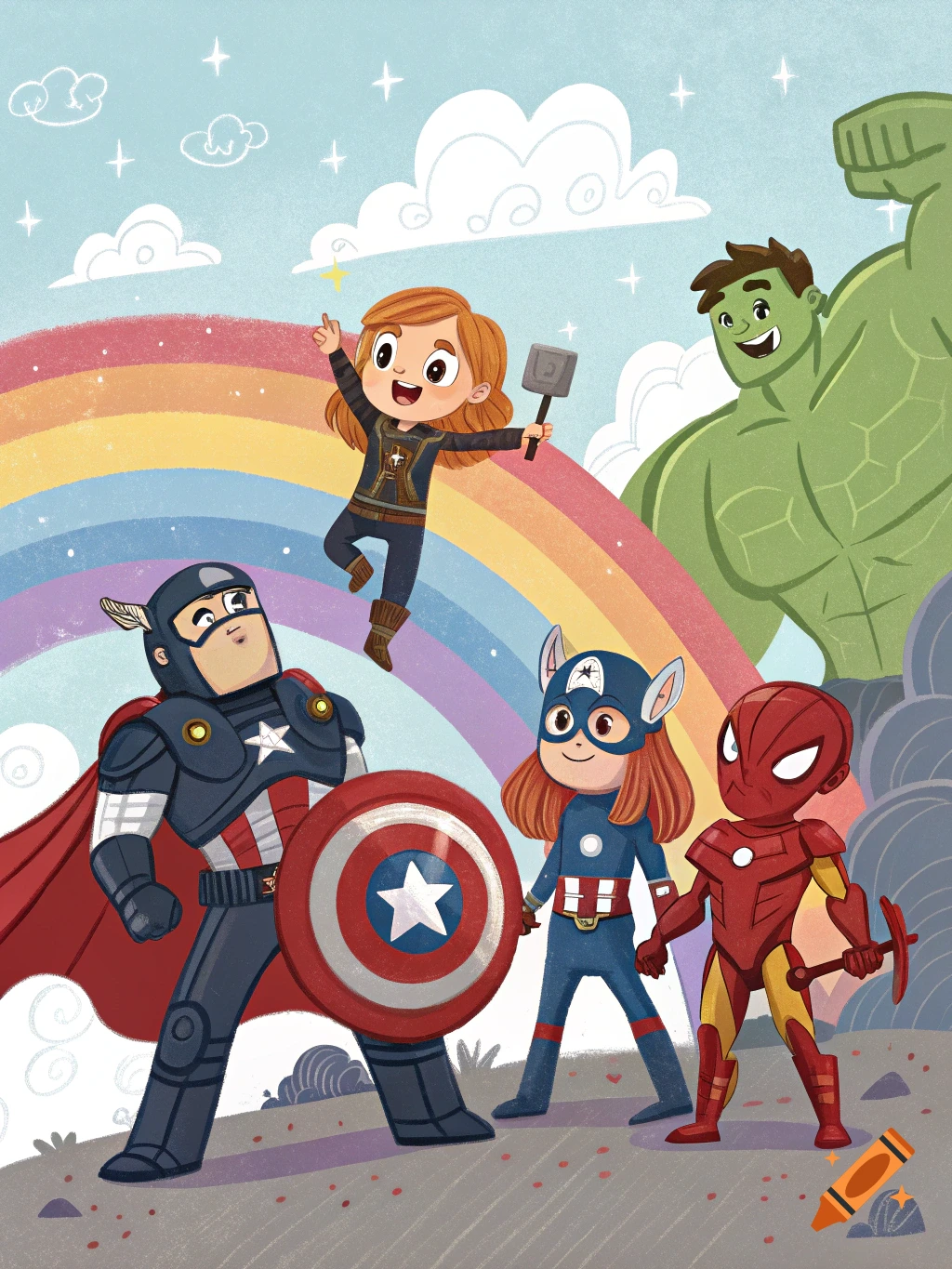 Cute Avengers Cartoon Wallpaper