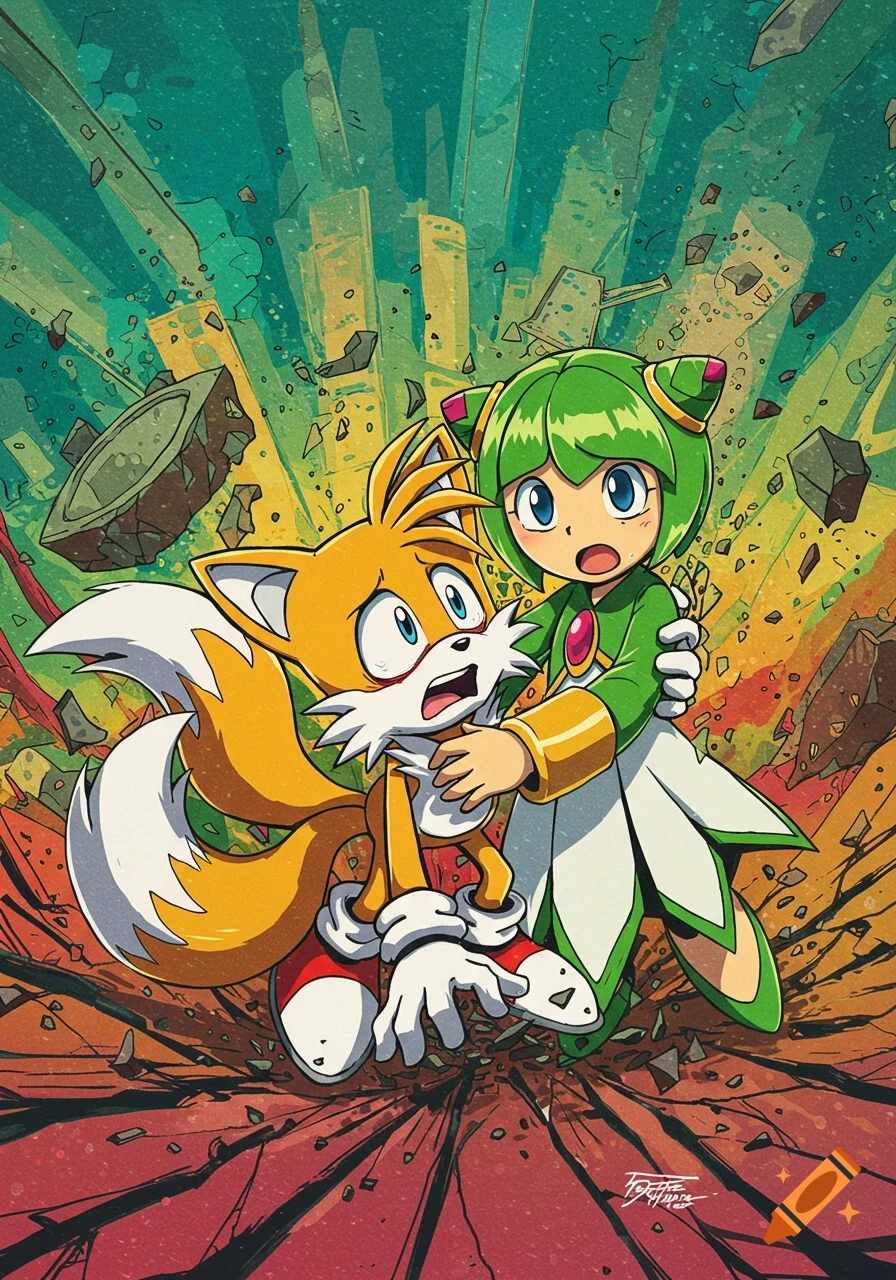 Tails the Fox and Cosmo the Seedrian on Craiyon