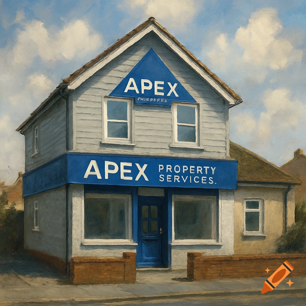 Painted facade of a brick building with a blue sign that reads 'Dowsley ...