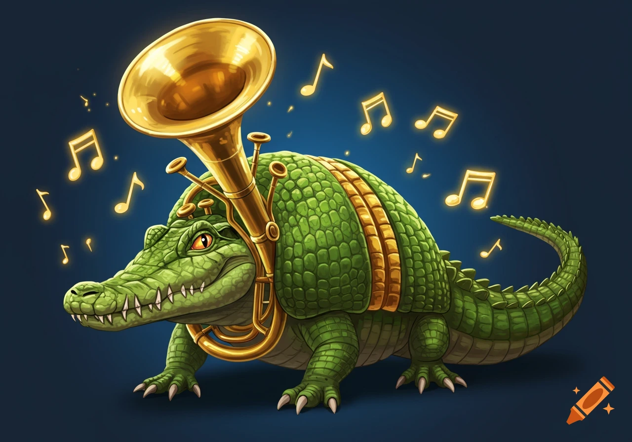 Bright cartoon character singing into a microphone, surrounded by ...