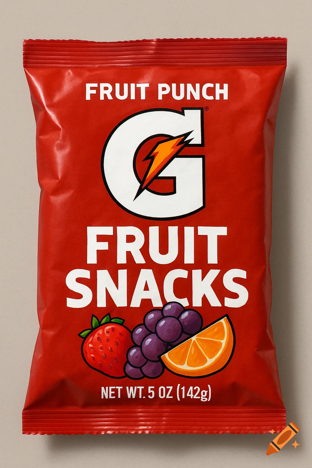 Gatorade fruit punch flavored fruit snack bag design on Craiyon