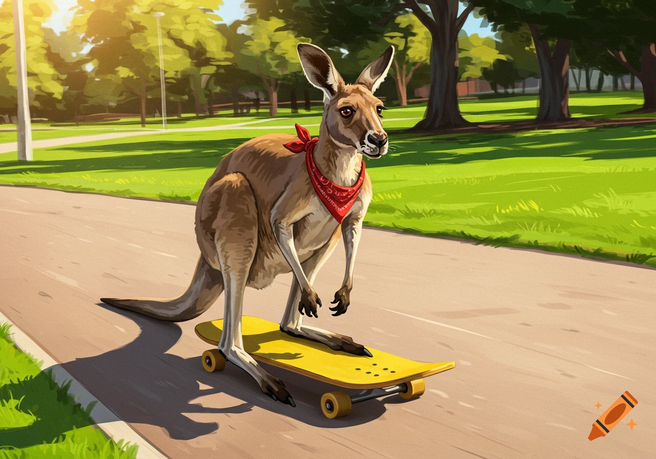 Hyper-realistic depiction of a kangaroo in bed on Craiyon