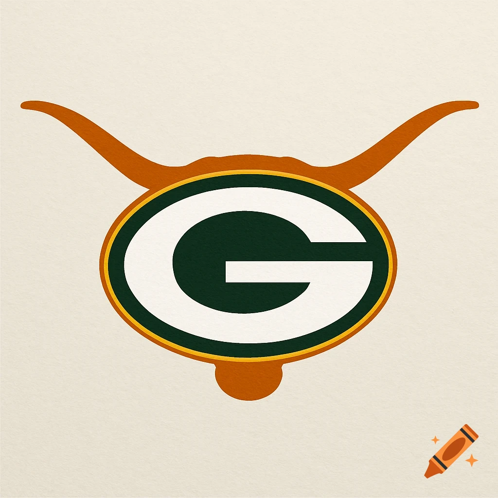 Logos of the Green Bay Packers and Texas Longhorns combined on Craiyon