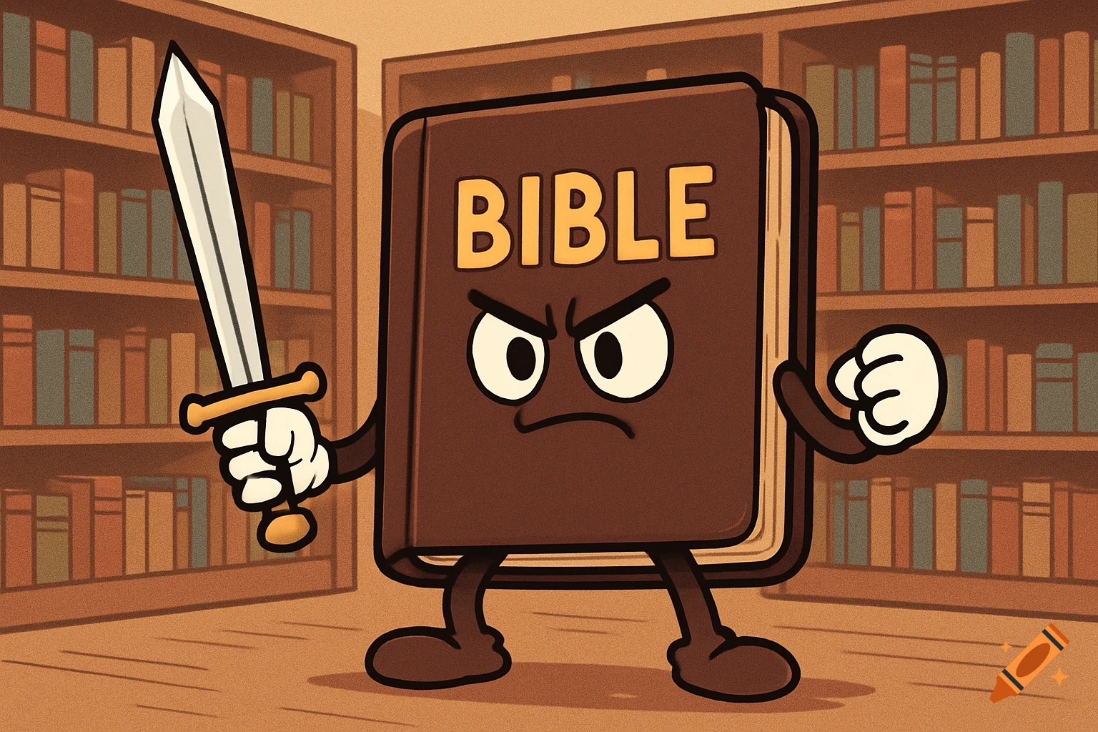 A cartoon illustration for a coloring book shows an open Bible with ...