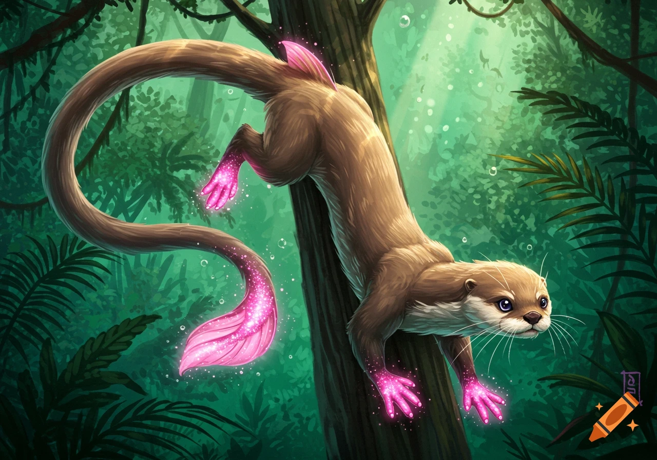 Illustration of a weasel wearing a brown coat, looking at a phone, with ...