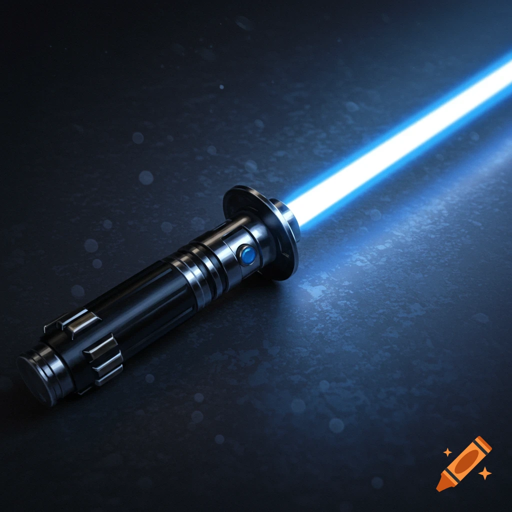 Elven-inspired lightsaber with slim smooth narrow leather grip and ...