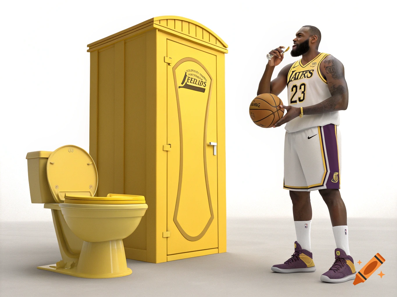 Skibidi toilet and LeBron James on Craiyon