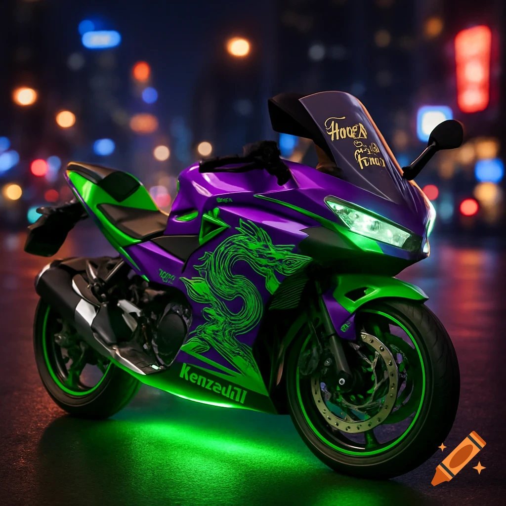 Motorcycle design inspired by Tron: Legacy on Craiyon