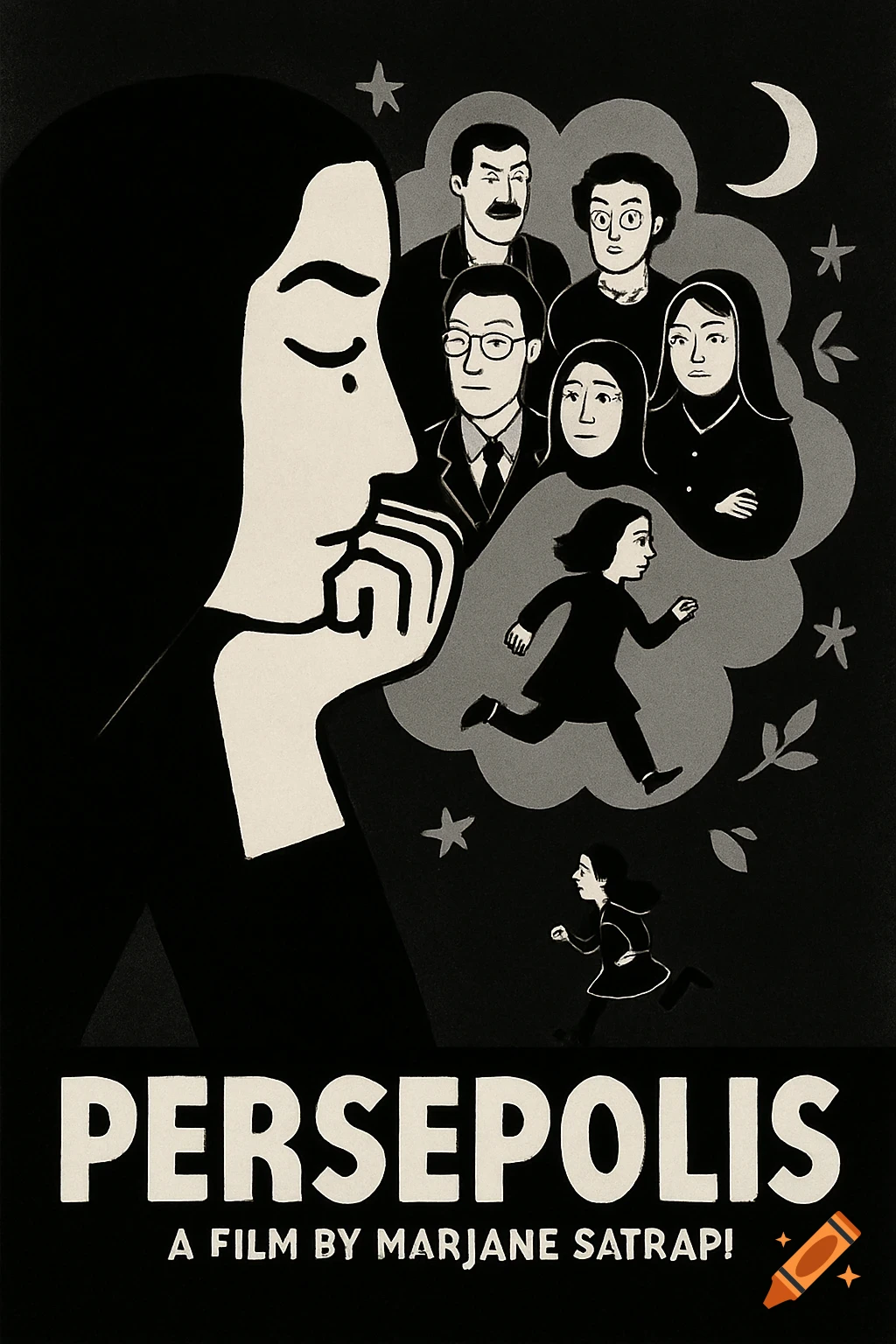 Black and white movie poster in graphic novel style for the film ...