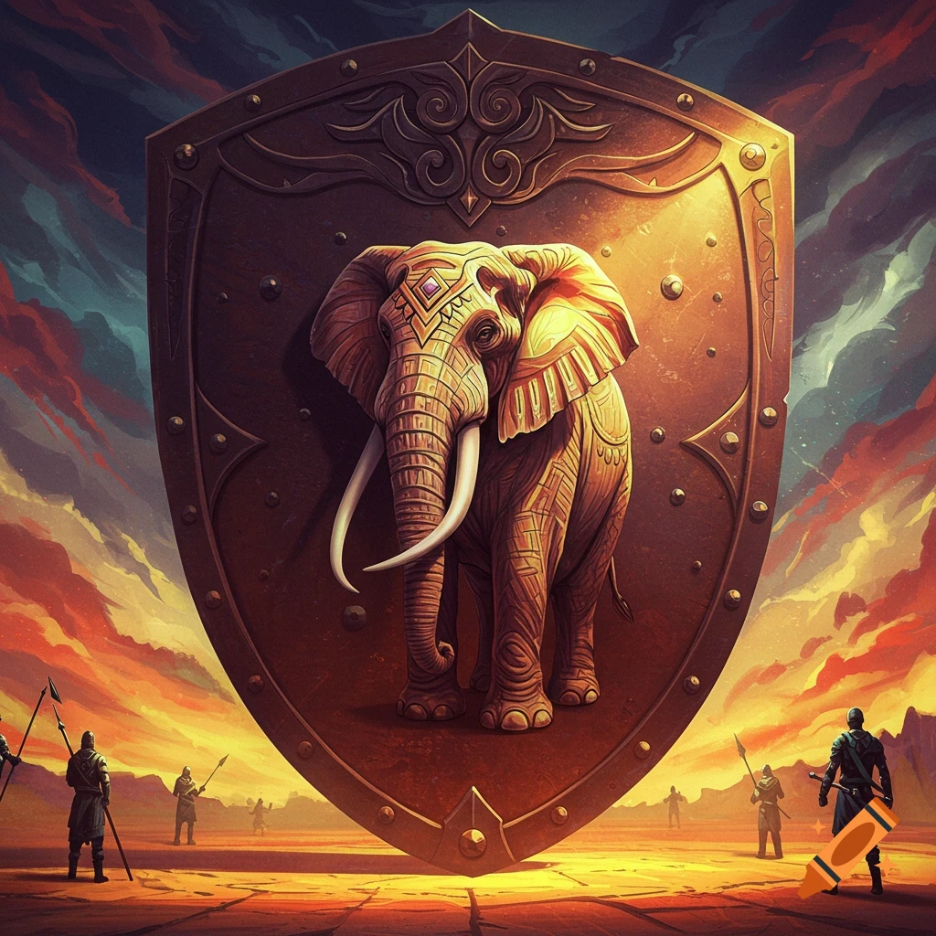 Stone carving of an elephant in Indian art style on Craiyon