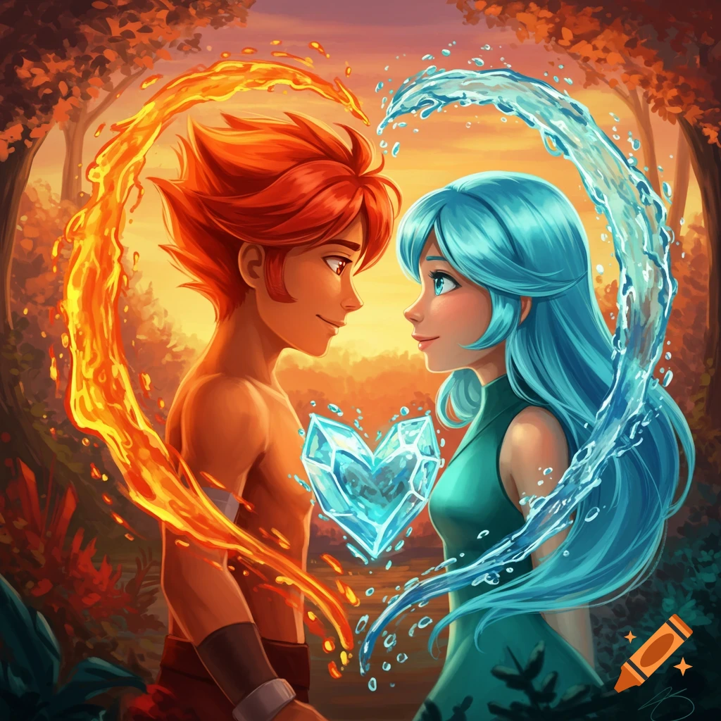 Forever love fireboy watergirl on Craiyon