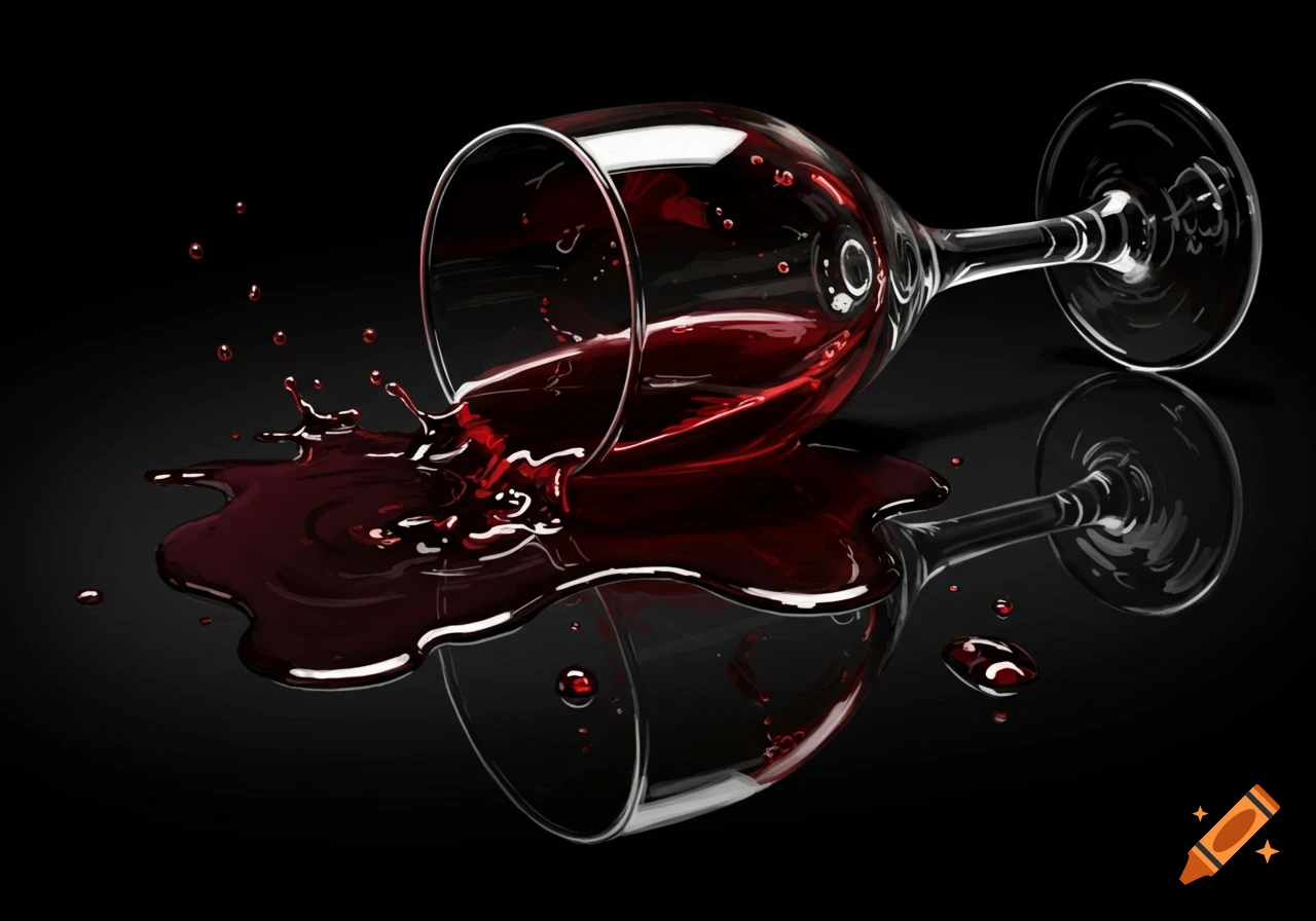 Red wine spilling on Craiyon
