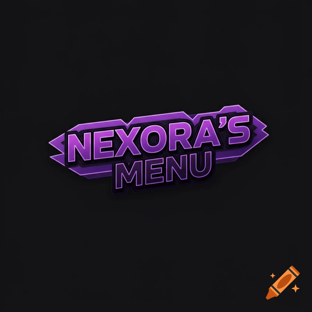 Purple and black Discord cheat server logo for Nexora's Menu on Craiyon