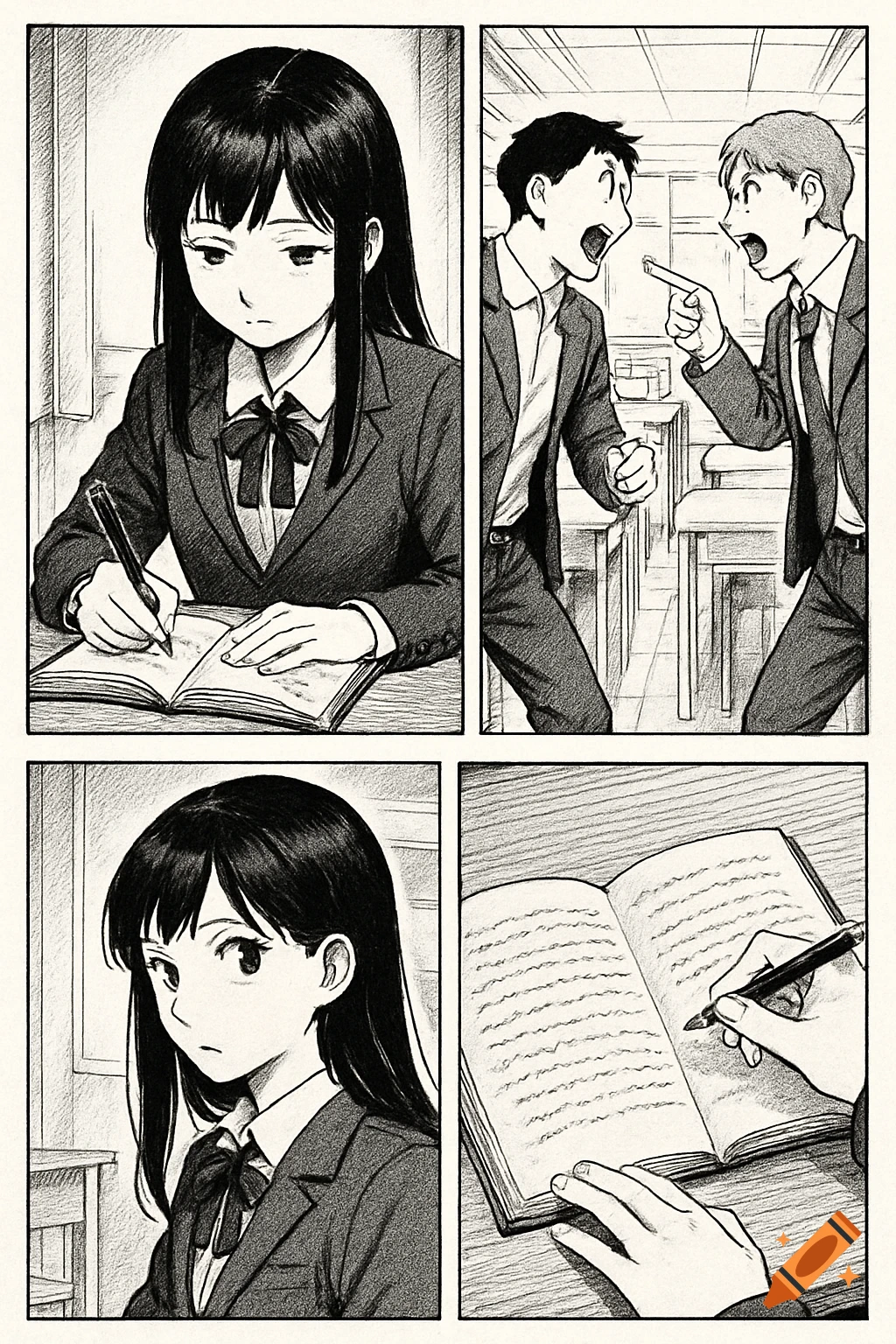 Young woman asleep in front of therapist, 1980s anime style on Craiyon