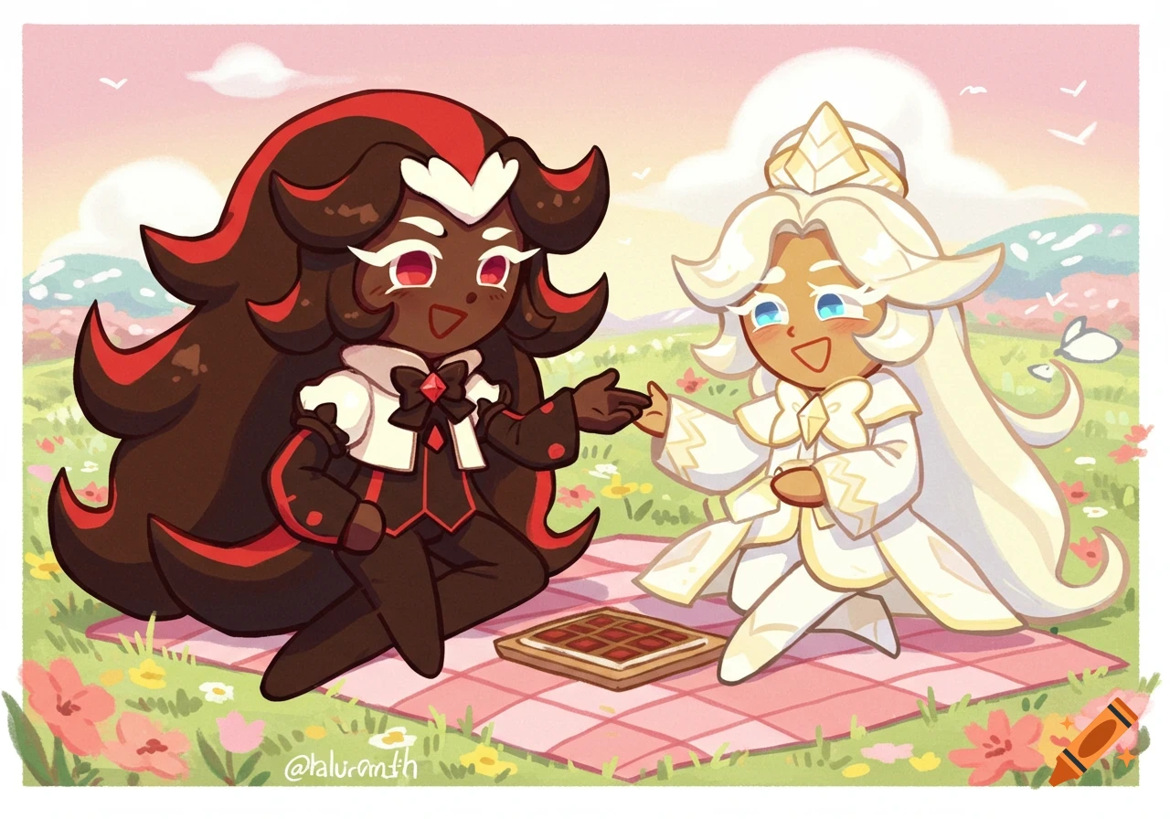 Shadow Milk Cookie and Pure Vanilla Cookie from Cookie Run Kingdom on ...