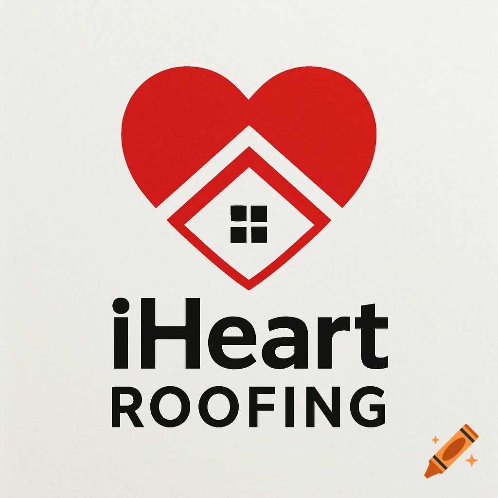Logo with a red heart containing a house shape, above the text iHeart ...