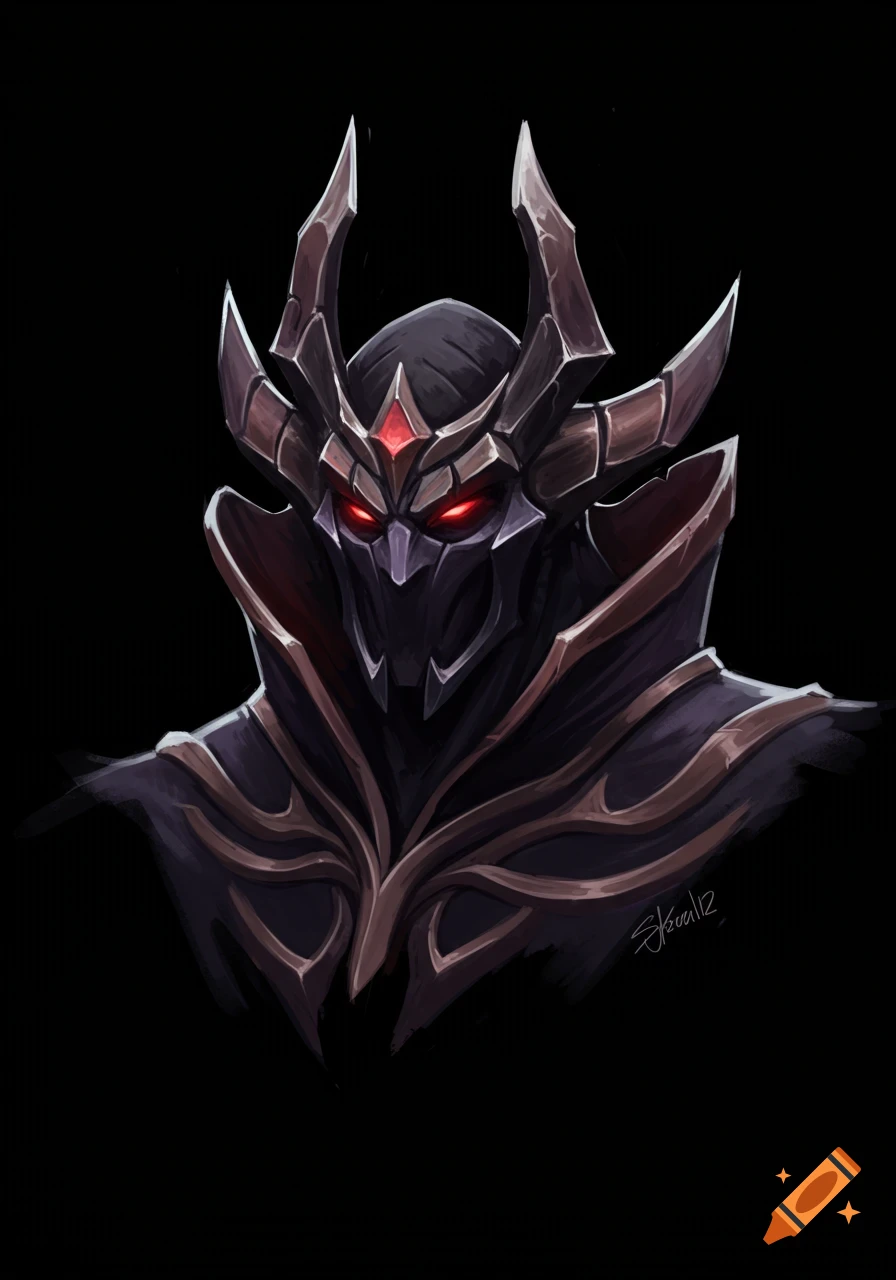 Abaddon Dota 2 portrait, sabattier effect, brush strokes on Craiyon