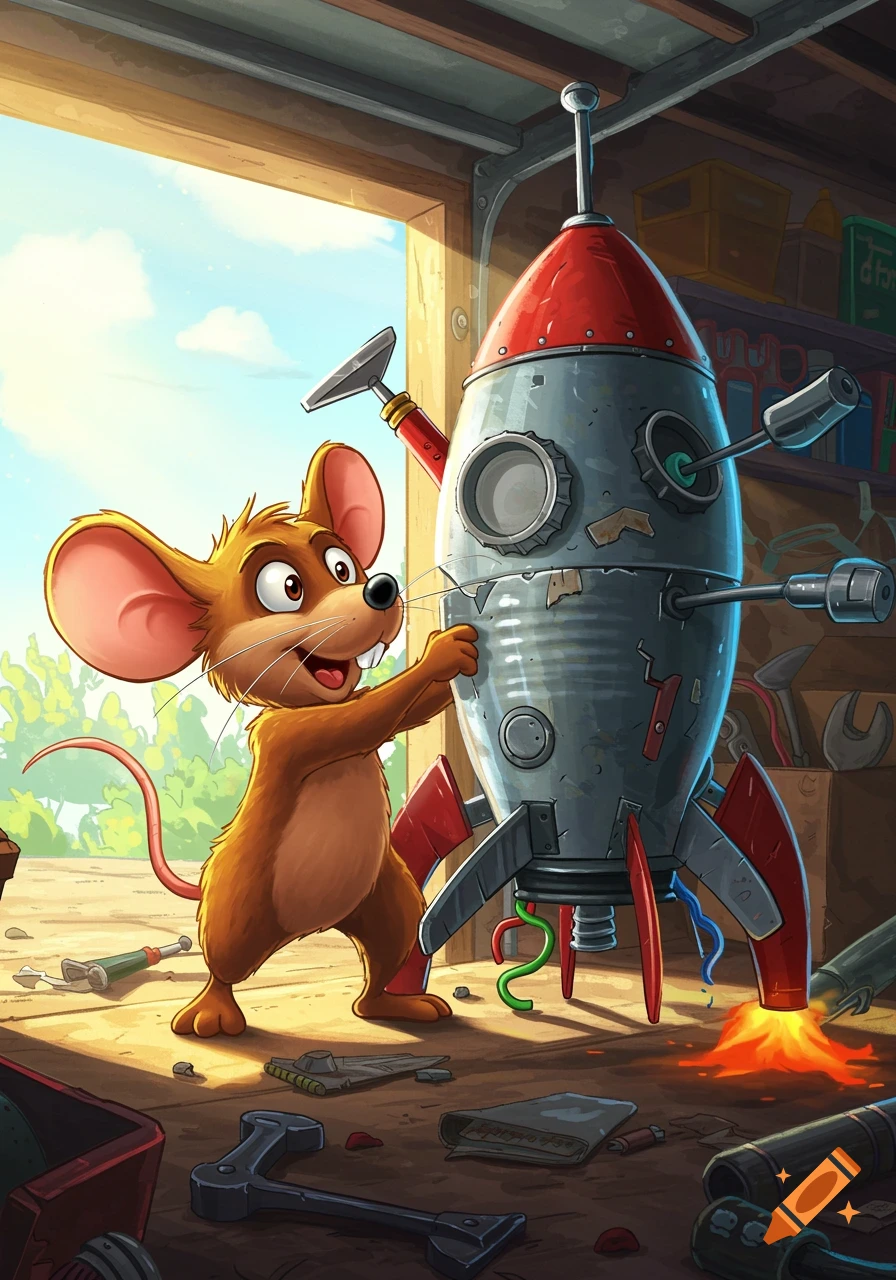 Remy from Ratatouille jumping over Sylvester the Cat in a kitchen on ...