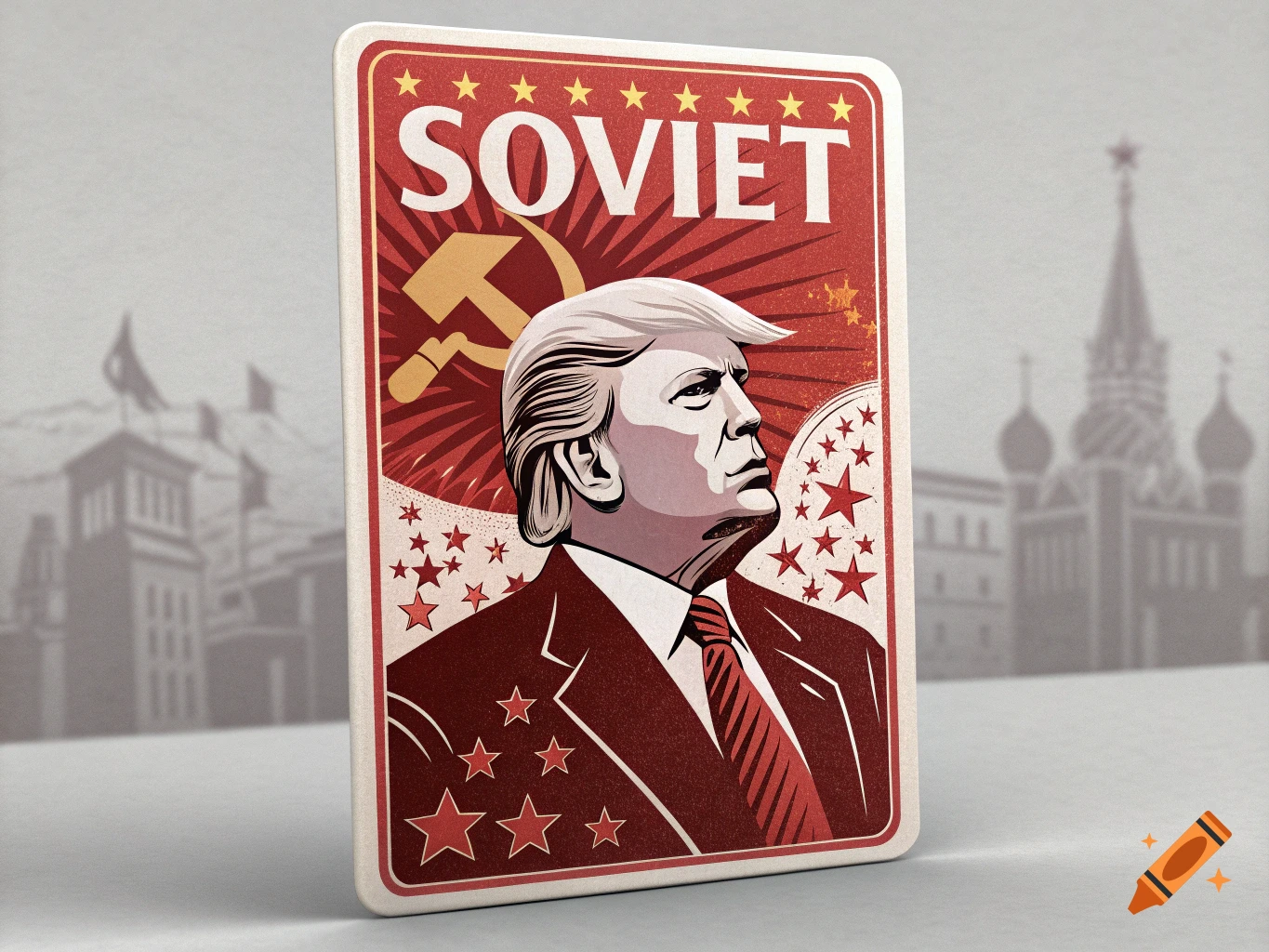 Soviet-style propaganda poster portrait of Donald Trump with SOVIET ...