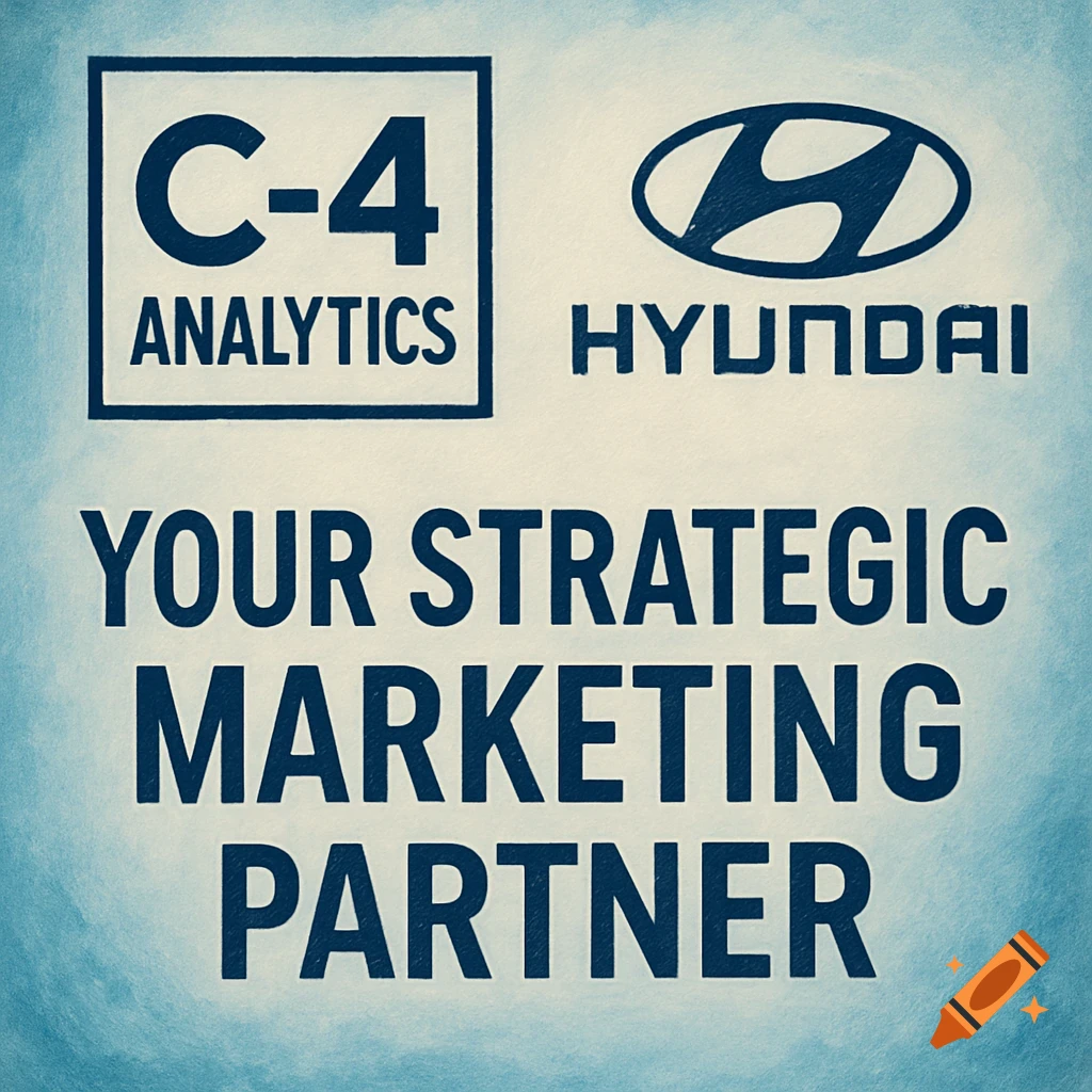 Logos for C-4 Analytics and Hyundai with the text 'Your Strategic Marketing Partner' on a ...