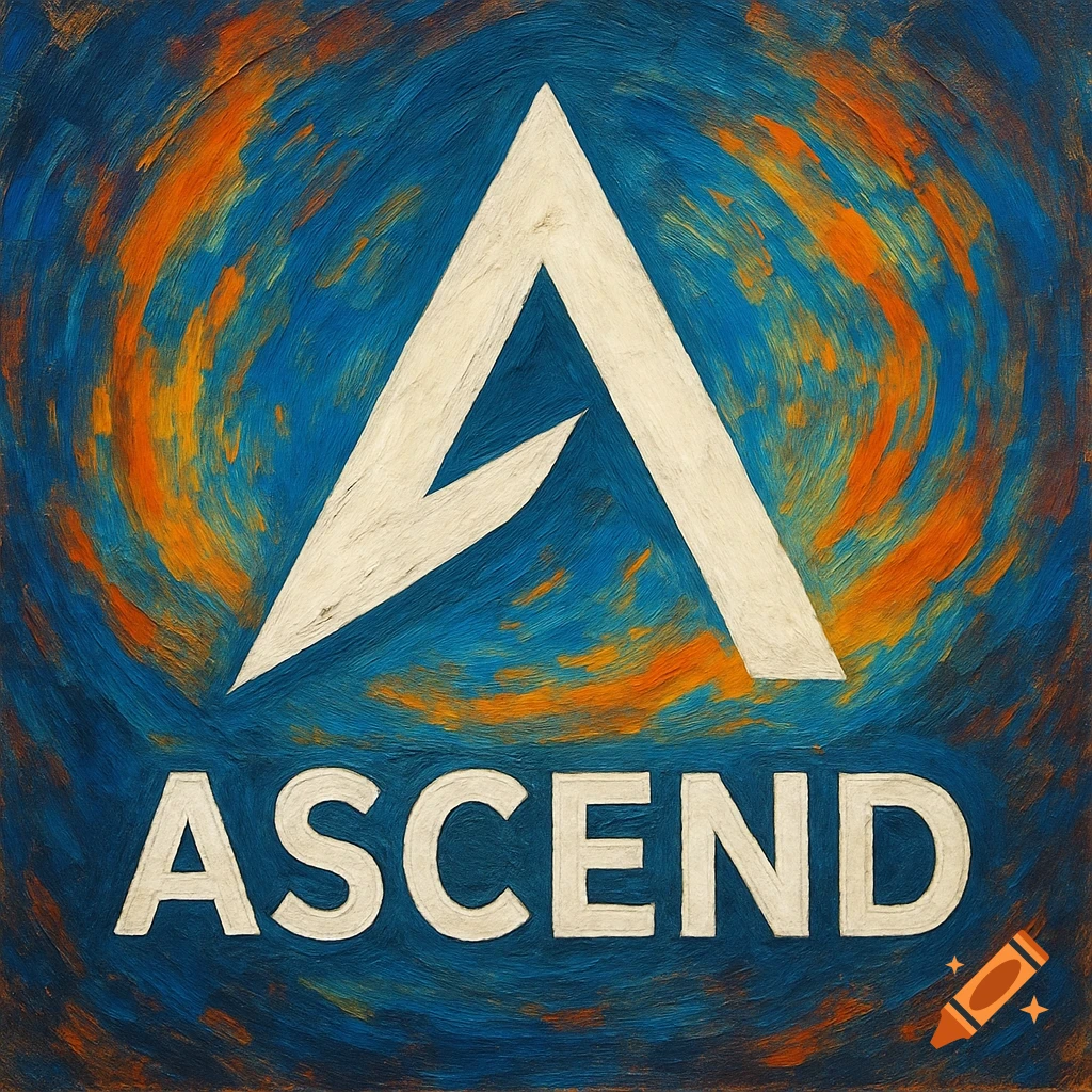 Logo for Ascend company with white A symbol and text against a blue and ...