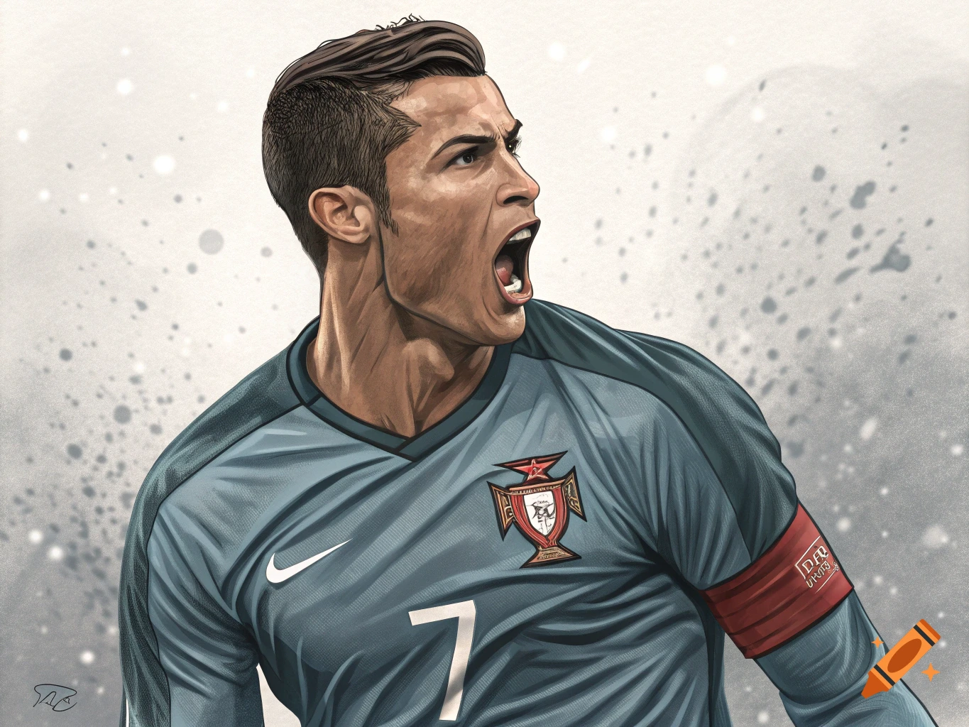 Illustration of footballer Cristiano Ronaldo in a Portugal kit ...