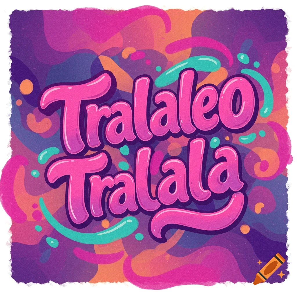 Colorful bubble lettering reading "Tralaleo Tralala" on a vibrant abstract background. on Craiyon