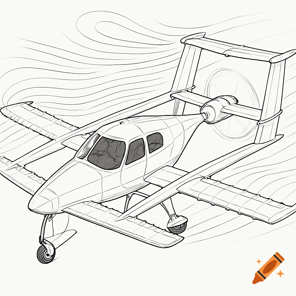 Technical line drawing of a futuristic box-wing aircraft. on Craiyon