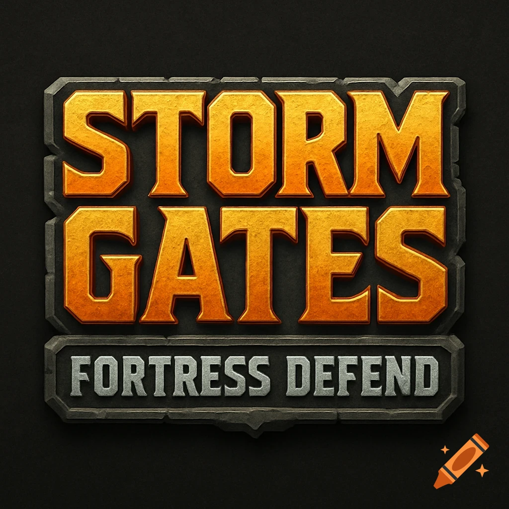 Game logo with textured 'Storm Gates: Fortress Defend' text. on Craiyon
