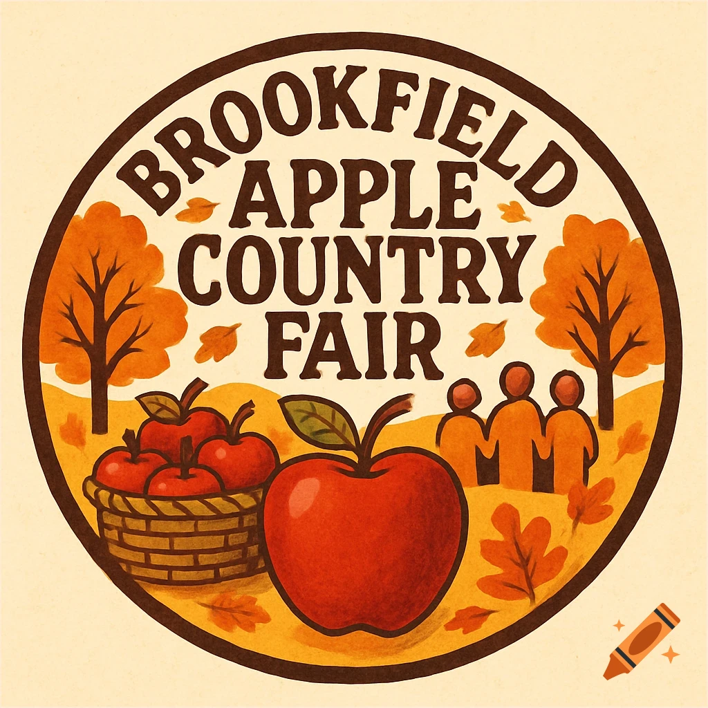 Brookfield Apple Country Fair logo with apples, autumn trees, and ...