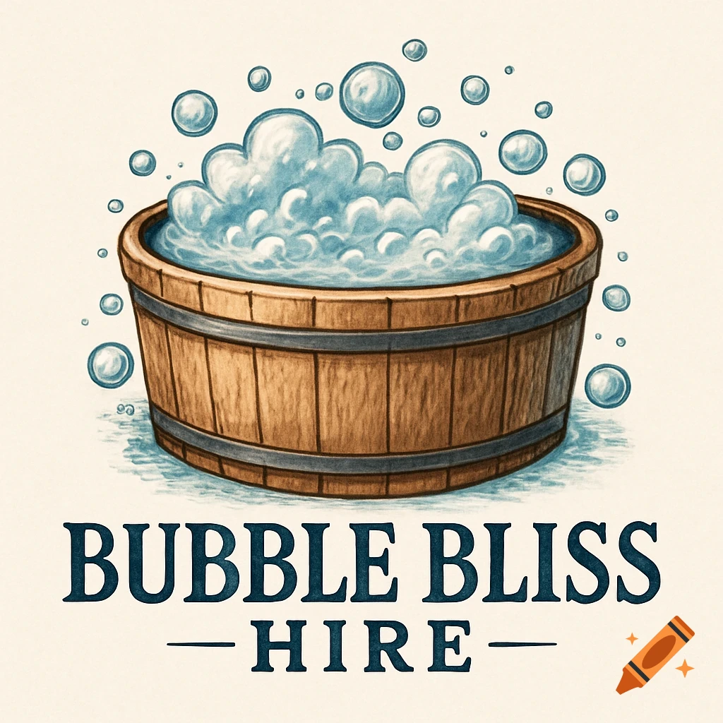 Illustration of a wooden tub filled with bubbles with the text 'Bubble ...
